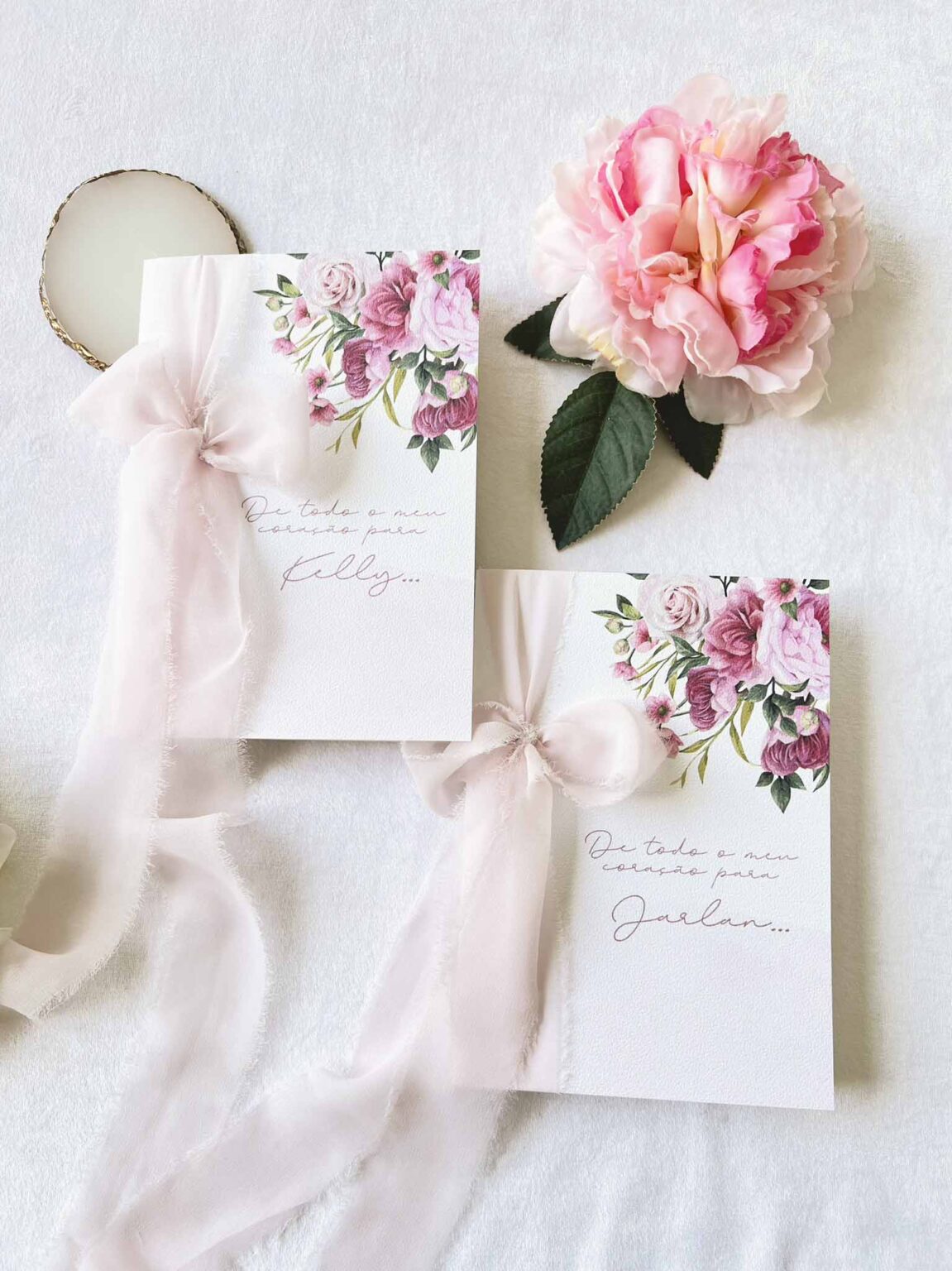 Par livro de Votos – Fita artesanal – COD. 254 – Le Poa